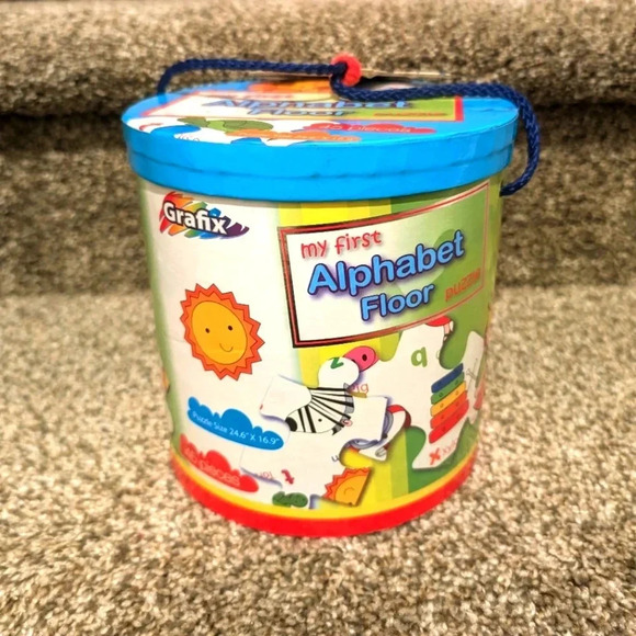 grafix | Toys | 35my First Alphabet Floor 46 Piece Puzzle In Container ...
